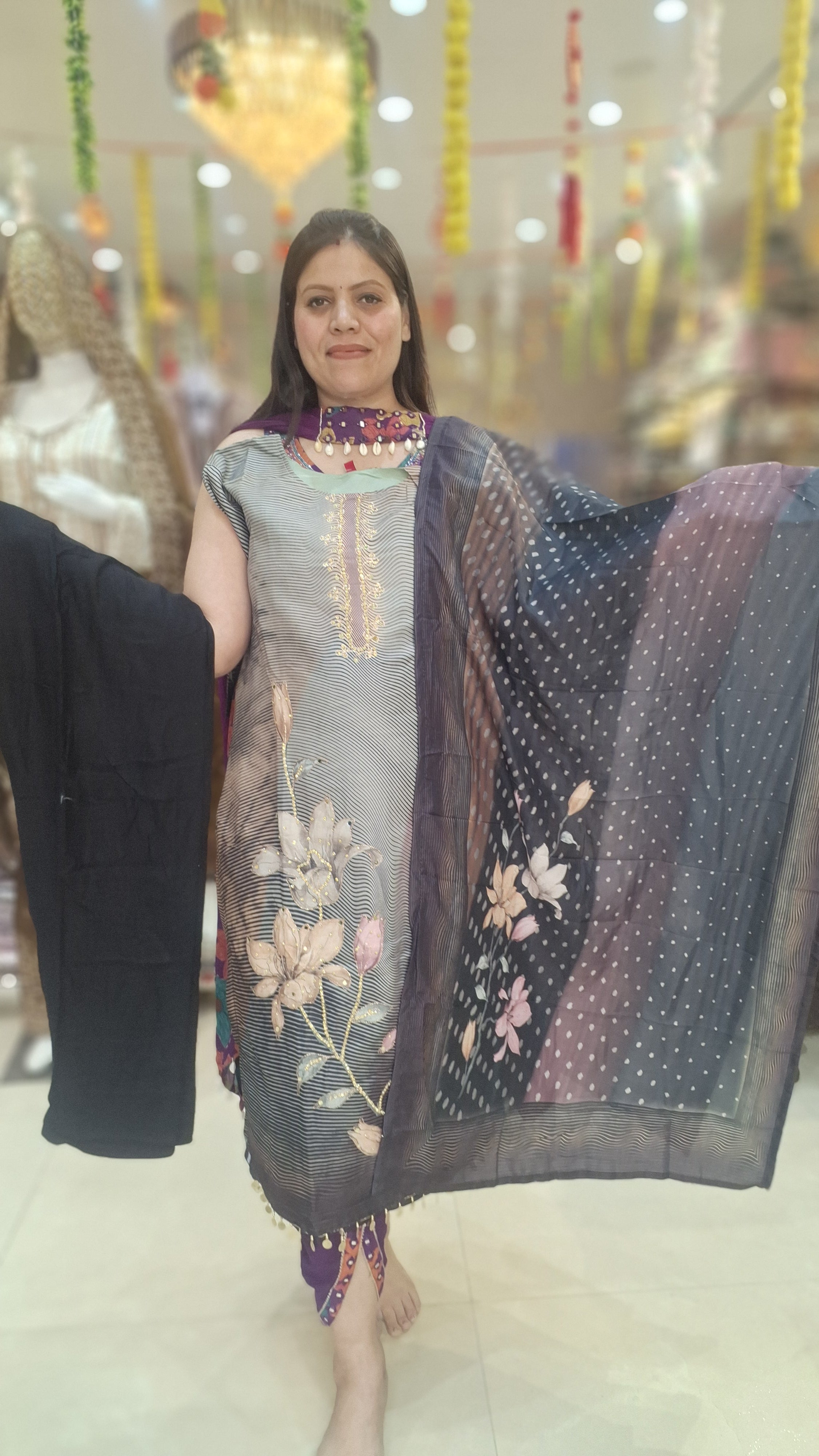 PURE CRAPE BLUE DUEL DESIGNER 3 PC SUIT – Arsh Wardrobe Collection