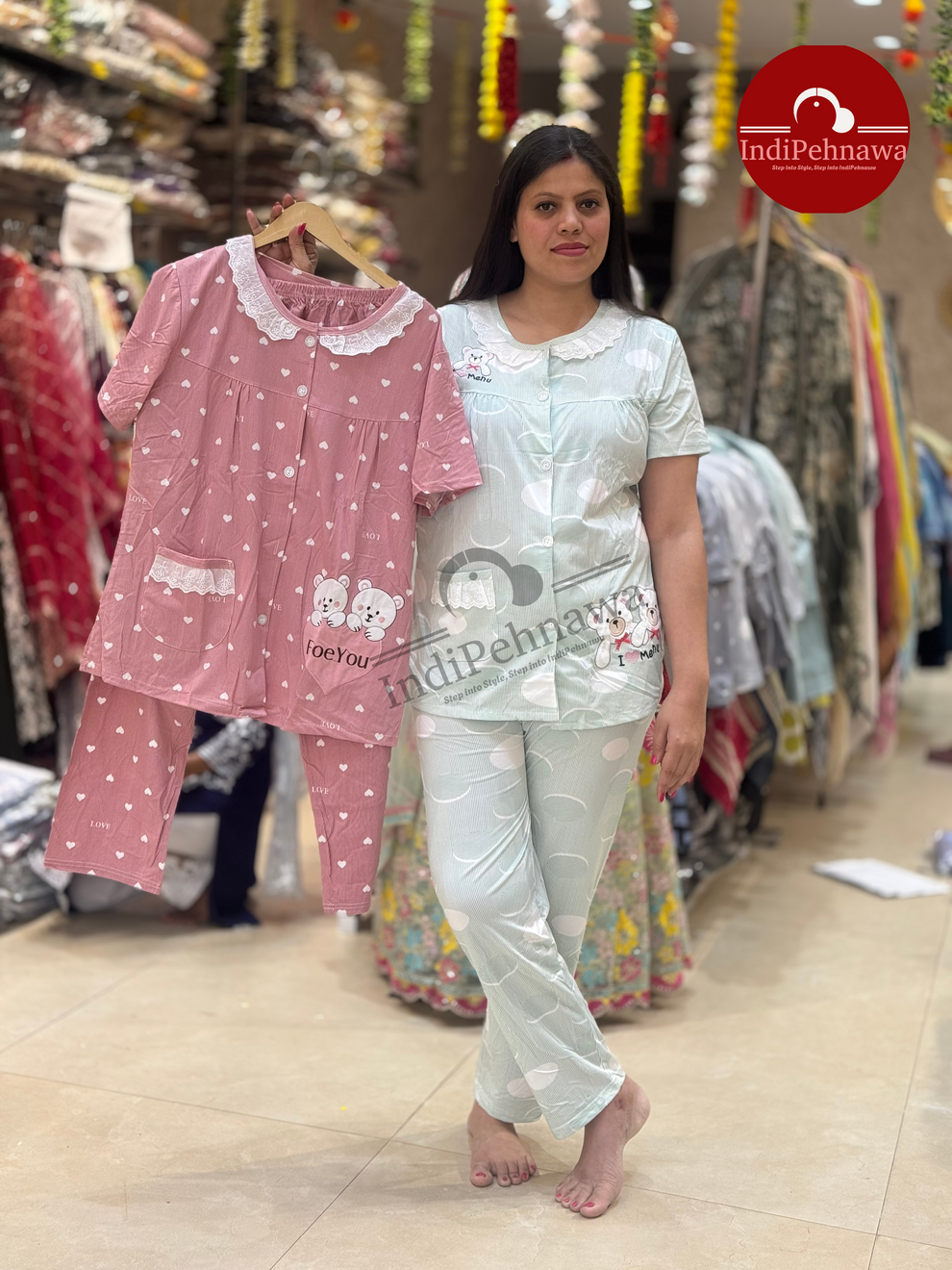 Indipehnawa Night Suit Cord Set – Ethnic Elegance Meets Comfort – Arsh ...