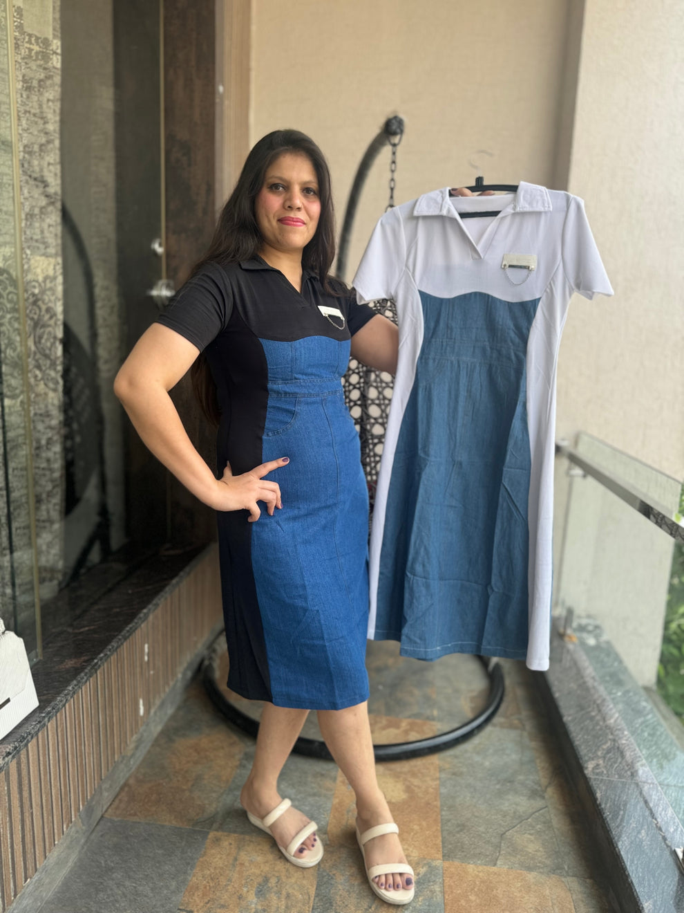 Denim Gorgeous Pach Dress – Arsh Wardrobe Collection