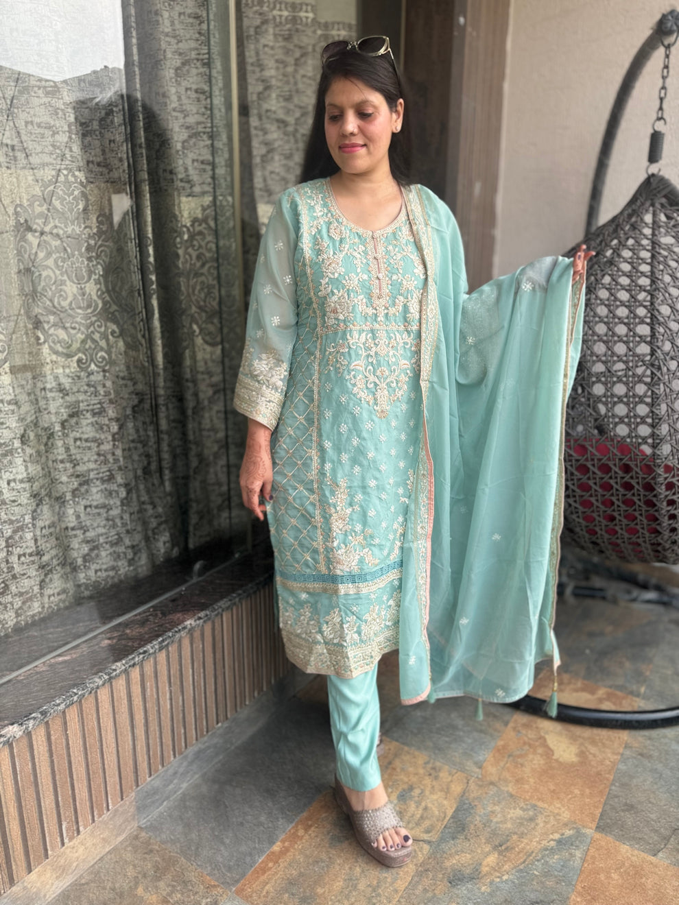 Organza Pakistani Suit (Style No 1115) – Arsh Wardrobe Collection