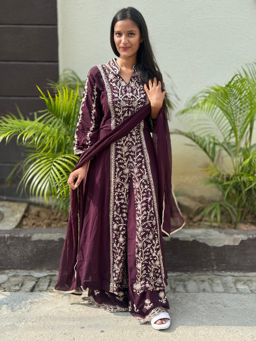 FRONT-BACK WORK MASTANI SUIT WITH DIVIDER PLAZO – Arsh Wardrobe Collection
